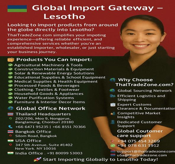 Global Import Gateway – Lesotho - Thaitradezone Import to Lesotho with ...